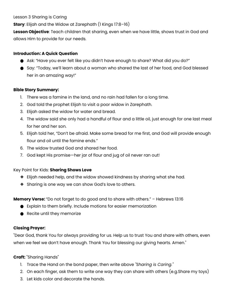 Lesson 3 Sharing Is Caring | PDF
