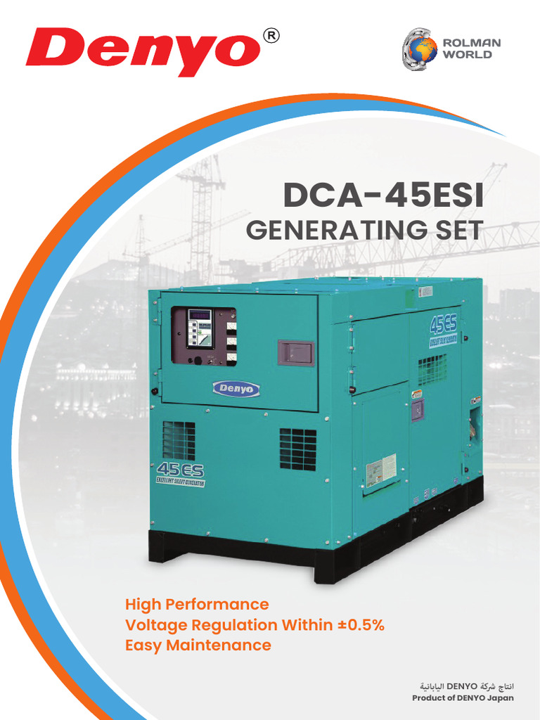 Denyo-Generator-DCA-45ESI Spec Sheet | PDF