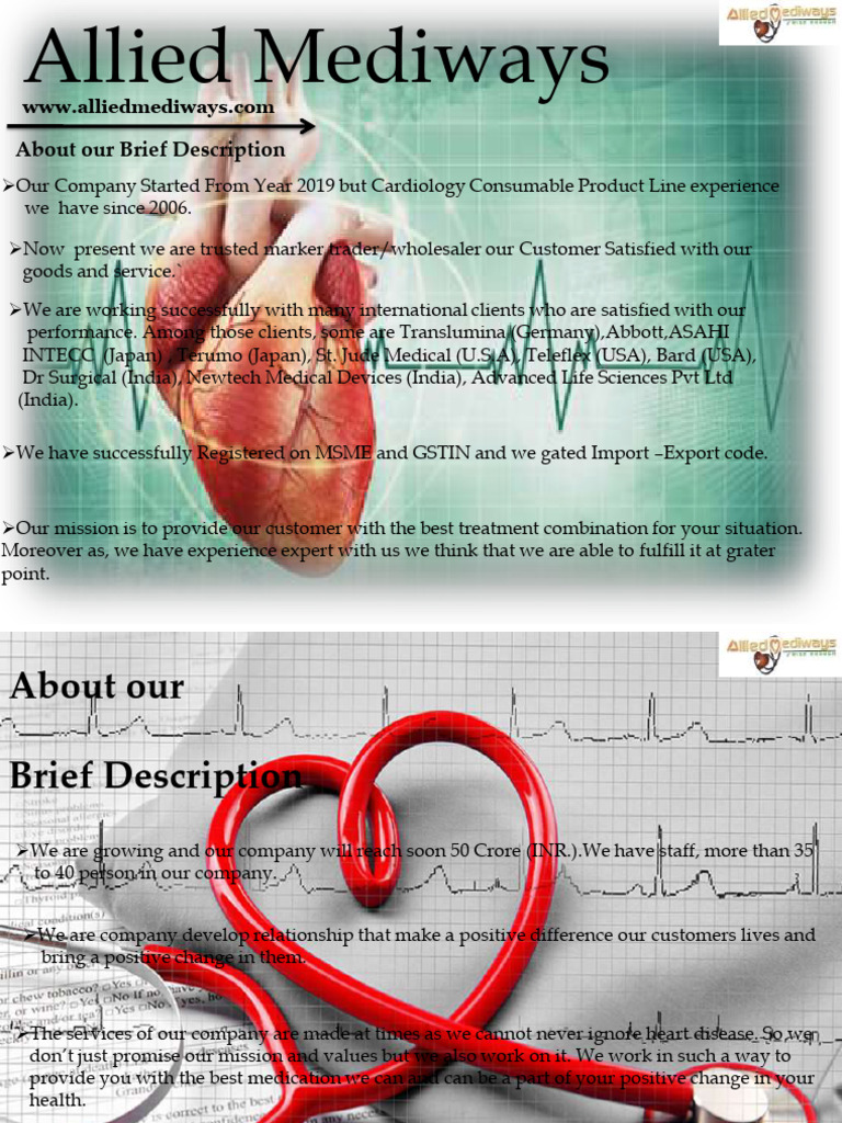 Allied Mediways Brochure PDF | PDF | Catheter | Medical Procedures