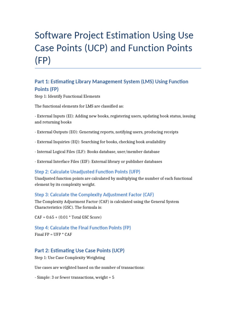 Software_Project_Estimation_LMS | PDF