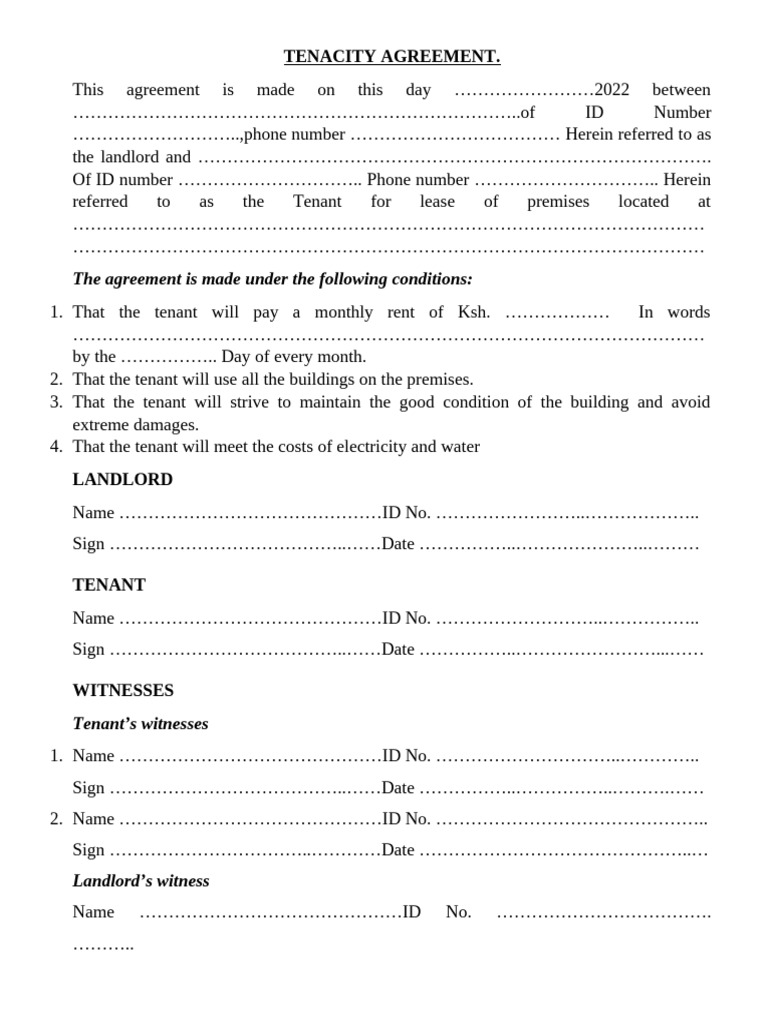 Tenacity Agreement | PDF