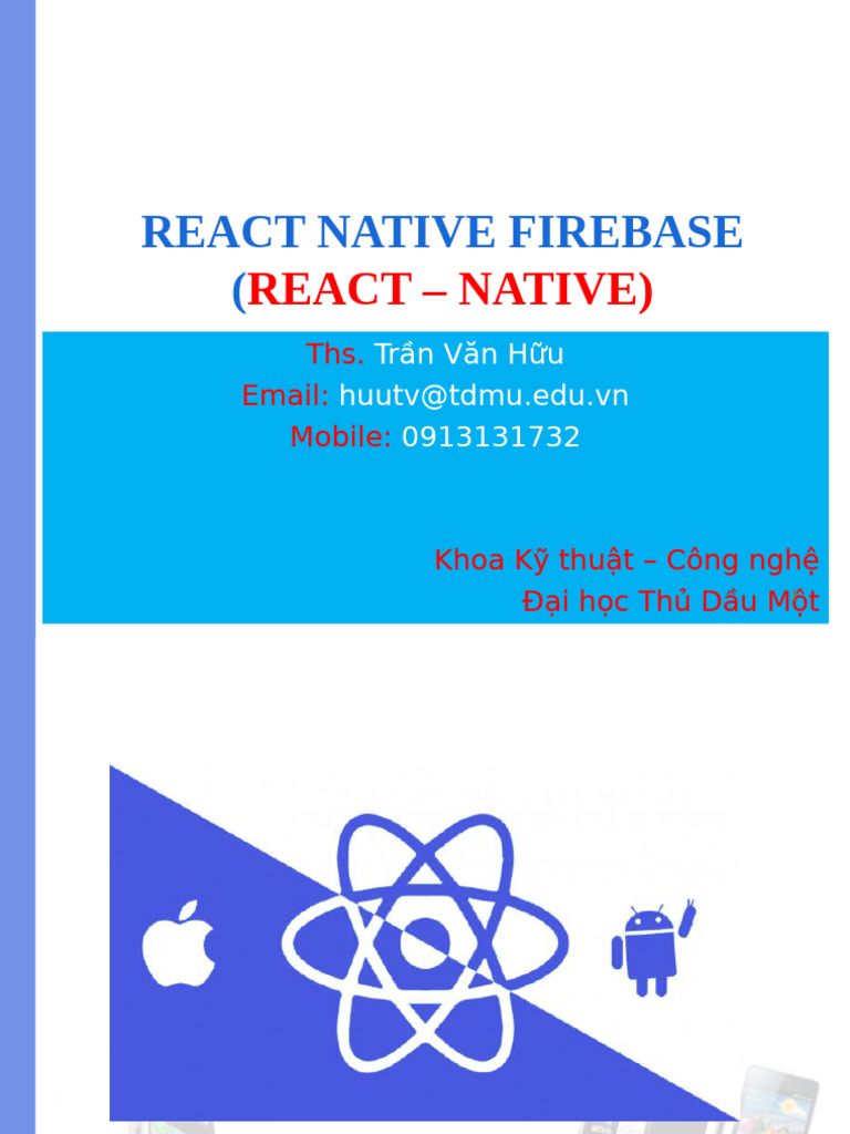 Lesson 5 - React Native Firebase - v2 | PDF | Mobile App | Ios