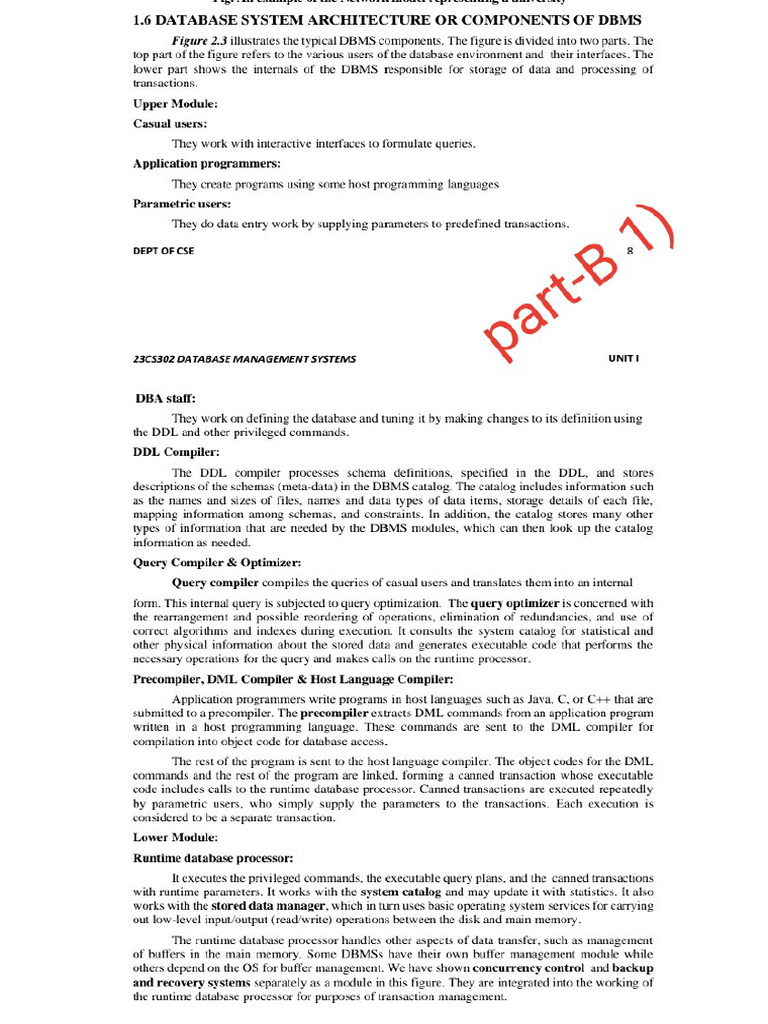 Dbms Unit1 QB Answer | PDF