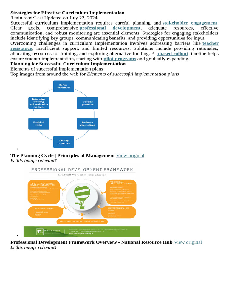 Curriculum Implementation Strategies | PDF | Planning | Curriculum