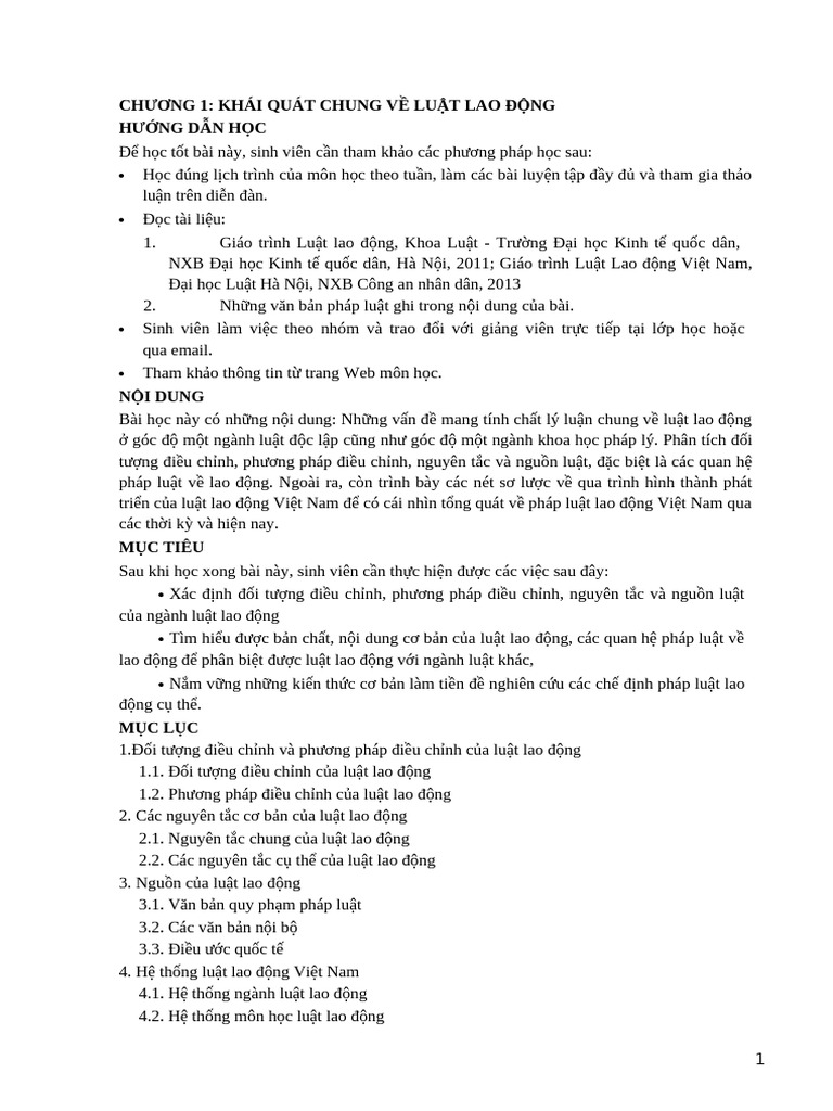 BAI 1_ LUAT LAO DONG | PDF