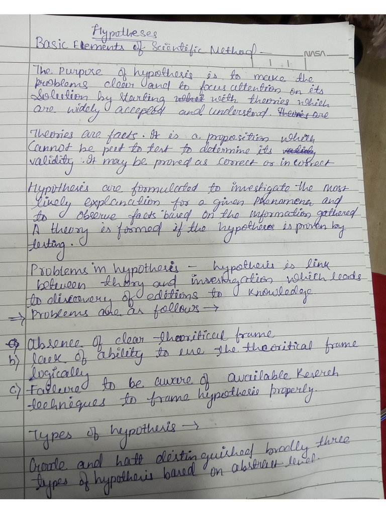 Hypothesis Basic Element of Scientific Method | PDF