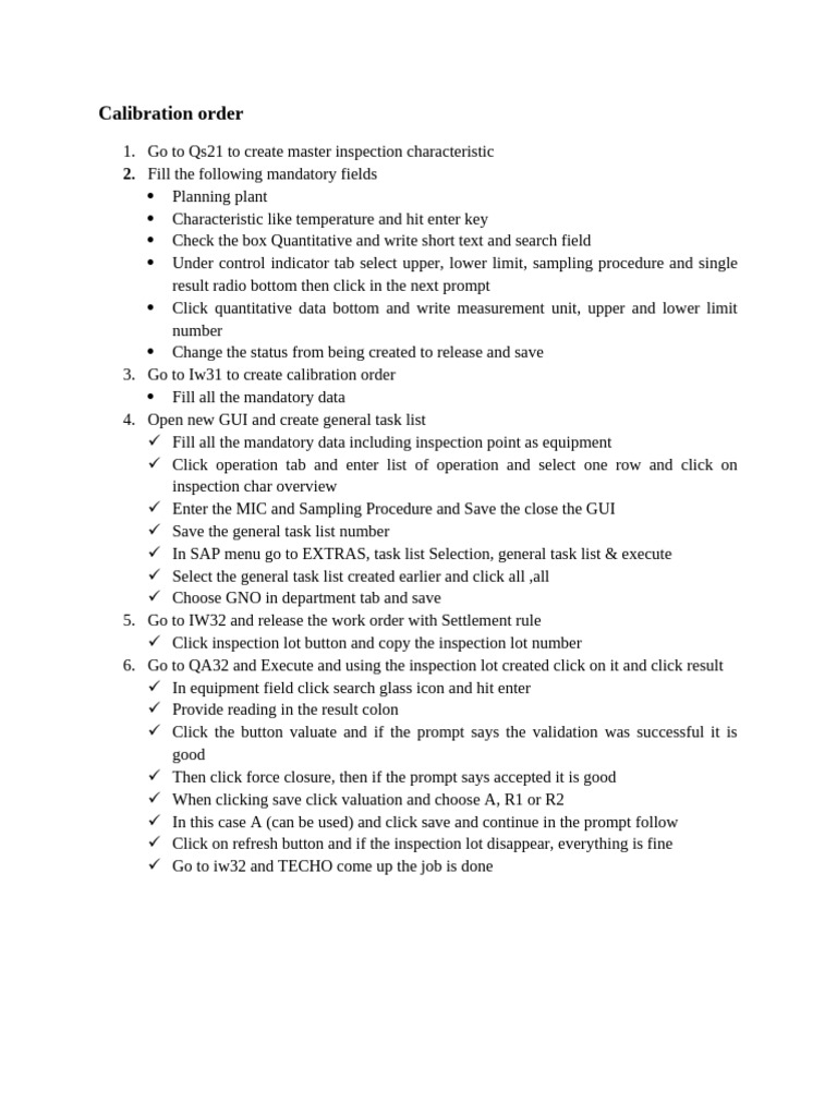 Calibration Order | PDF