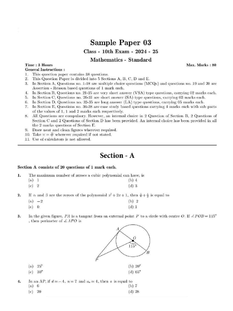 Mathematics - STD X | PDF