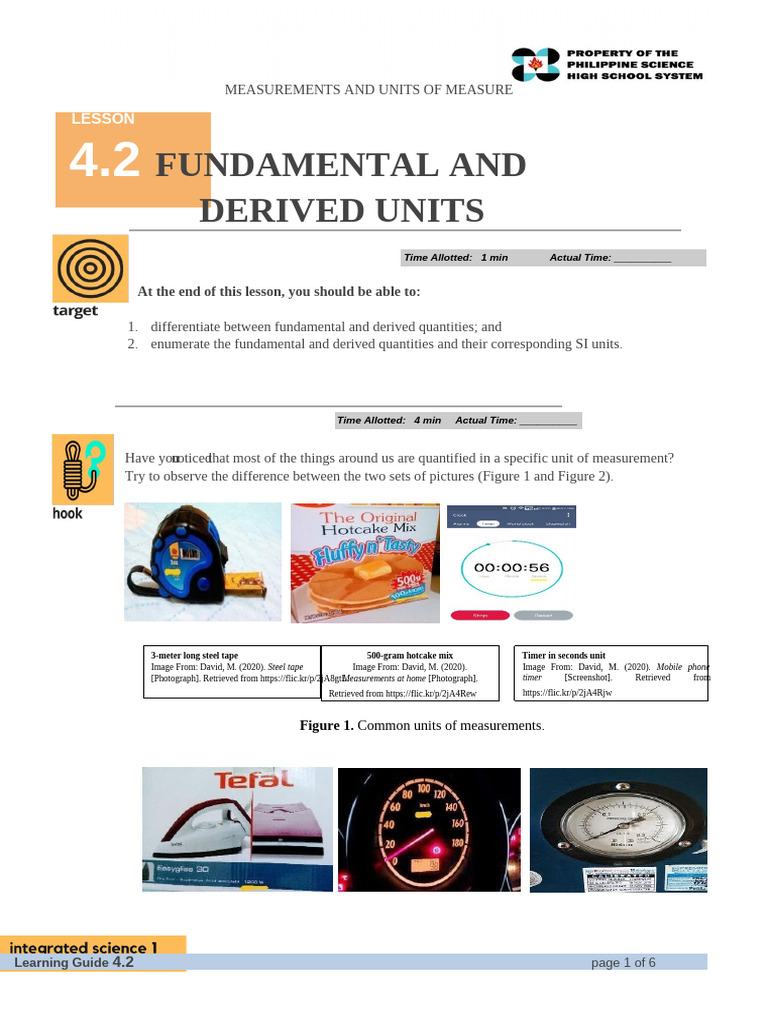 SLG 4.2 - Fundamental and Derived Units - F | PDF | International ...