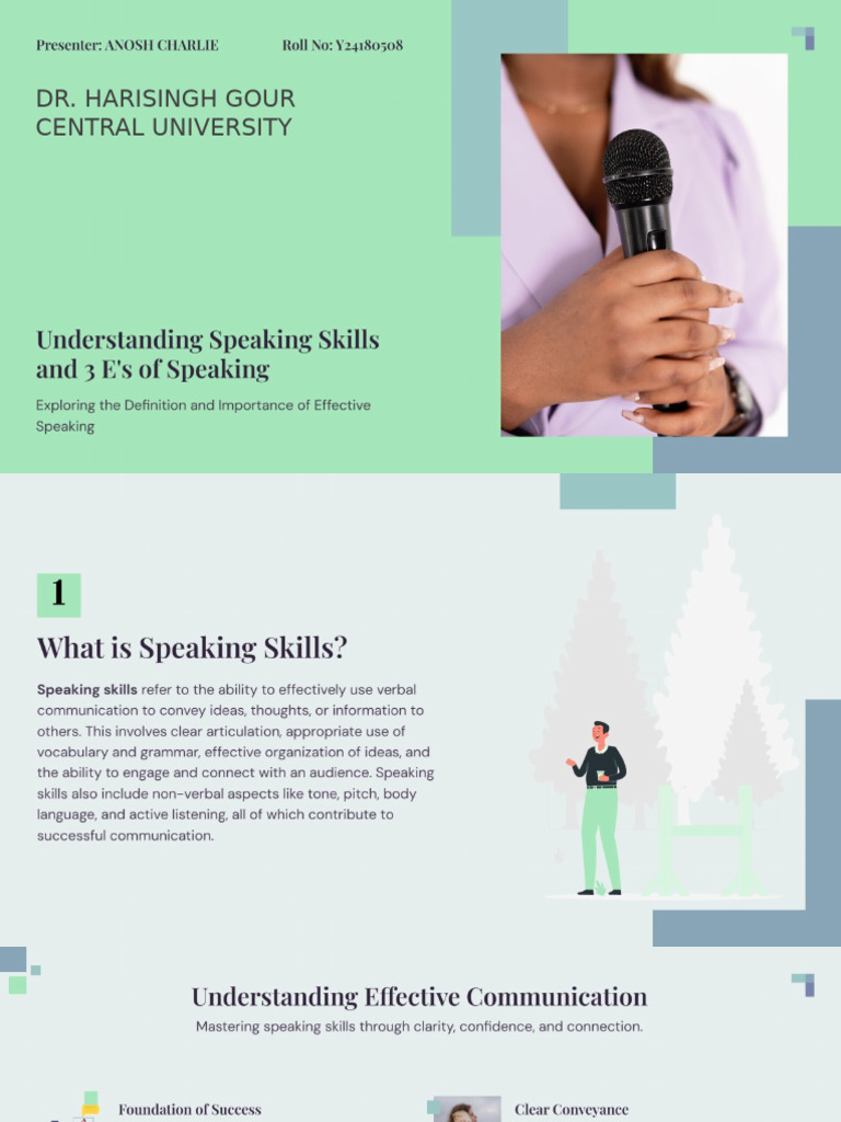 On Speaking Skills and 3 E's of Speaking Skills | PDF