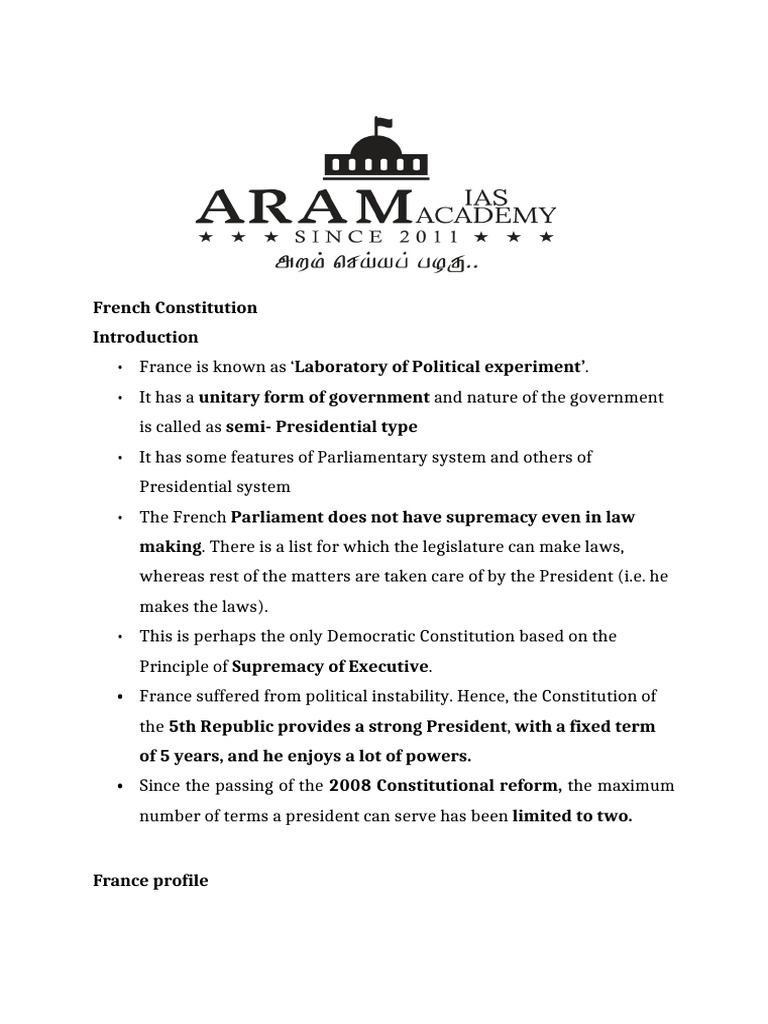 French Constitution | PDF | First French Empire | Governance