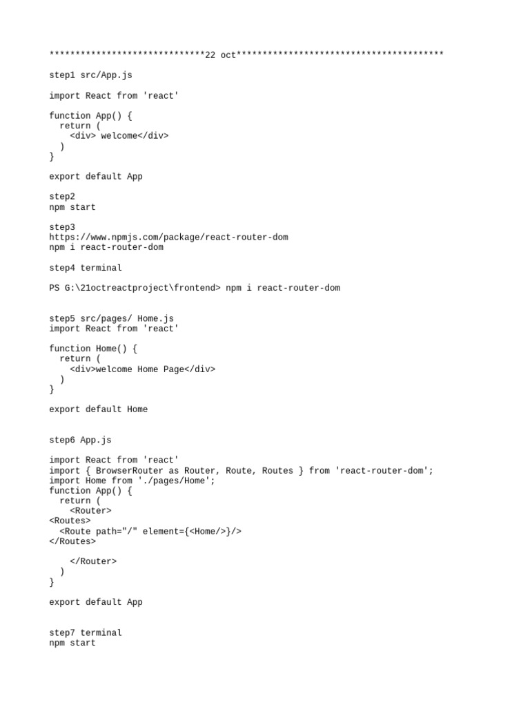 22 oct 2024 start reactjs project-1 | PDF | Software | Computing 22 oct 2024 start reactjs project-1 | PDF | Software | Computing