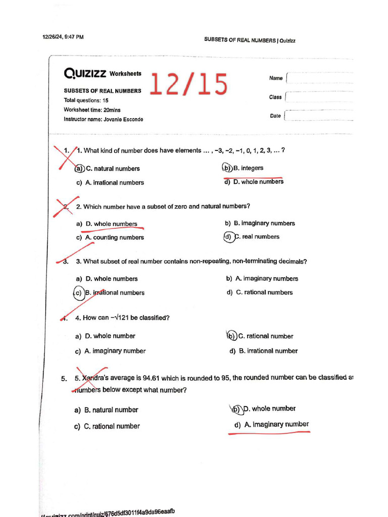 Score_Subsets of Real Numbers | PDF