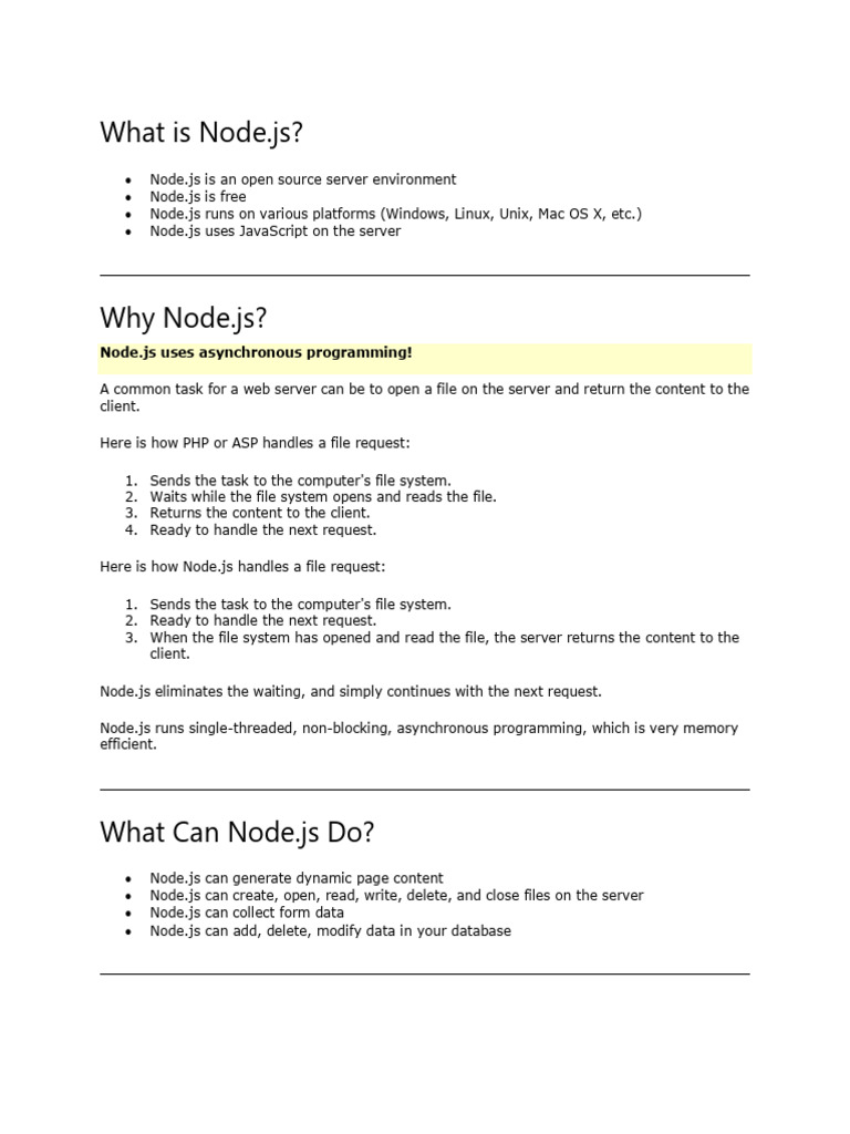 Node JS Notes | PDF | Computer File | World Wide Web Node JS Notes | PDF | Computer File | World Wide Web