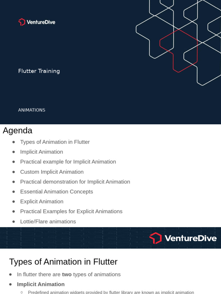 Flutter Training - W7 ANIMATIONS | PDF | Software Engineering | Computer Programming