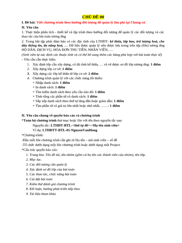 2023.09-Lthdt-hương Dẫn Btl (Quản Lý Phí Cc) | PDF