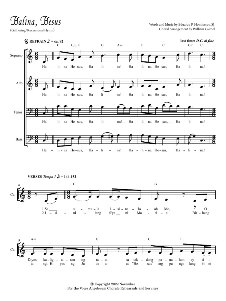 Halina Hesus Sheet-Only | PDF