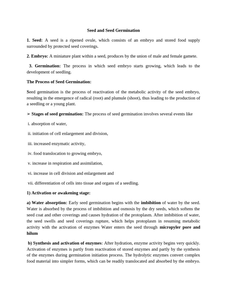 seed germination | PDF | Seed | Germination