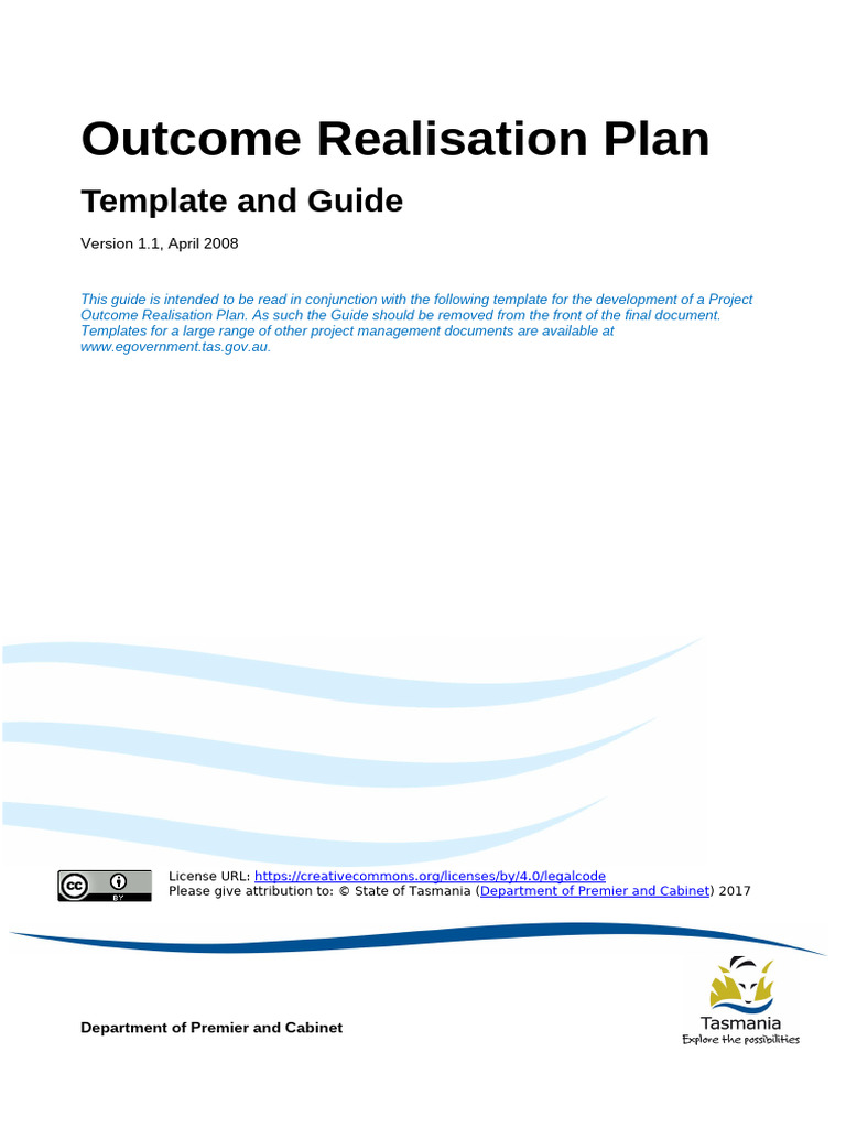 1 Outcome Realisation Plan Template and Guide | PDF | Project ...