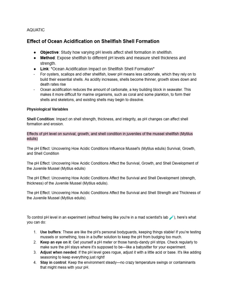 bot research | PDF | Ocean Acidification | Buffer Solution