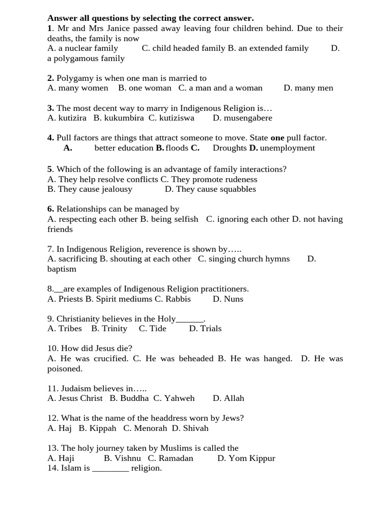 Social Science Revison 1 | PDF | Zimbabwe