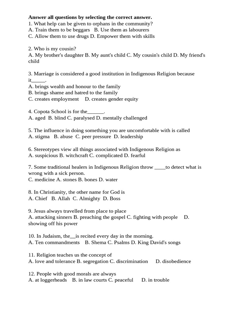 Social Science Revision 5 Pdf God Zimbabwe