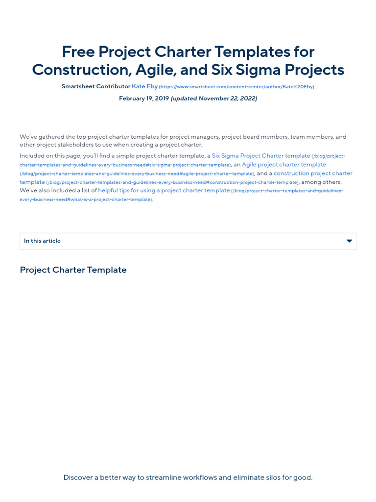 2-IC - Free Project Charter Templates - Smartsheet | PDF | Project ...