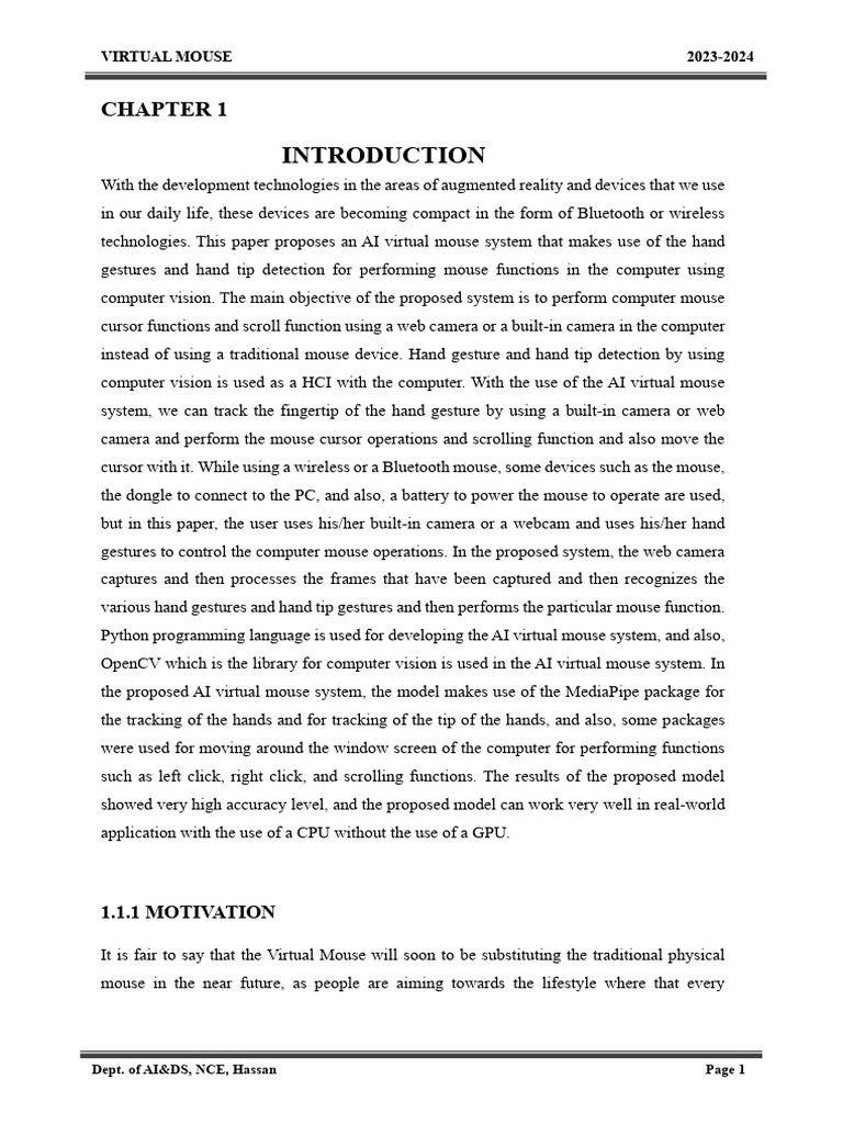 Vertual Mouse Report Pdf Python Programming Language Cursor