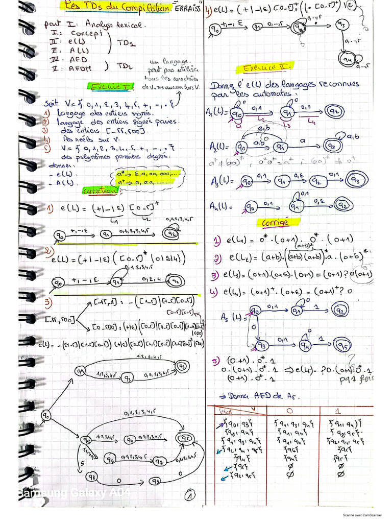 Correction Des TDs Compilation 2024 | PDF