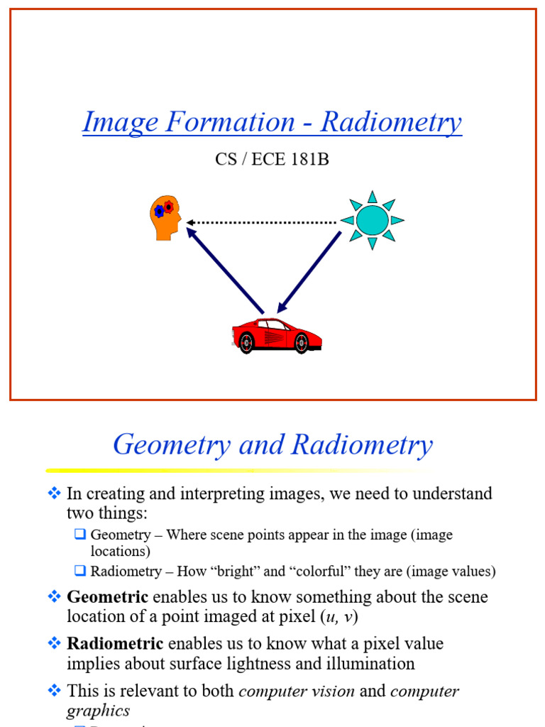 Geometry Radiometry 3D Image | PDF | Reflectance | Electrodynamics