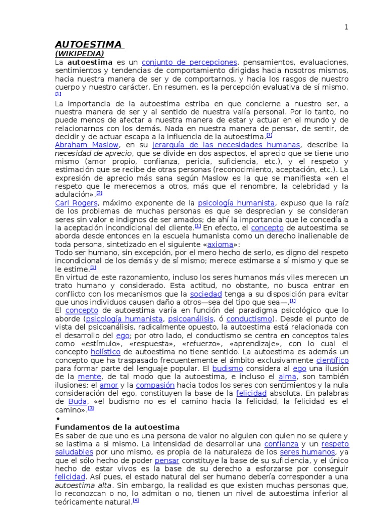 AUTOESTIMA | PDF | Autoestima | Acción (filosofía)