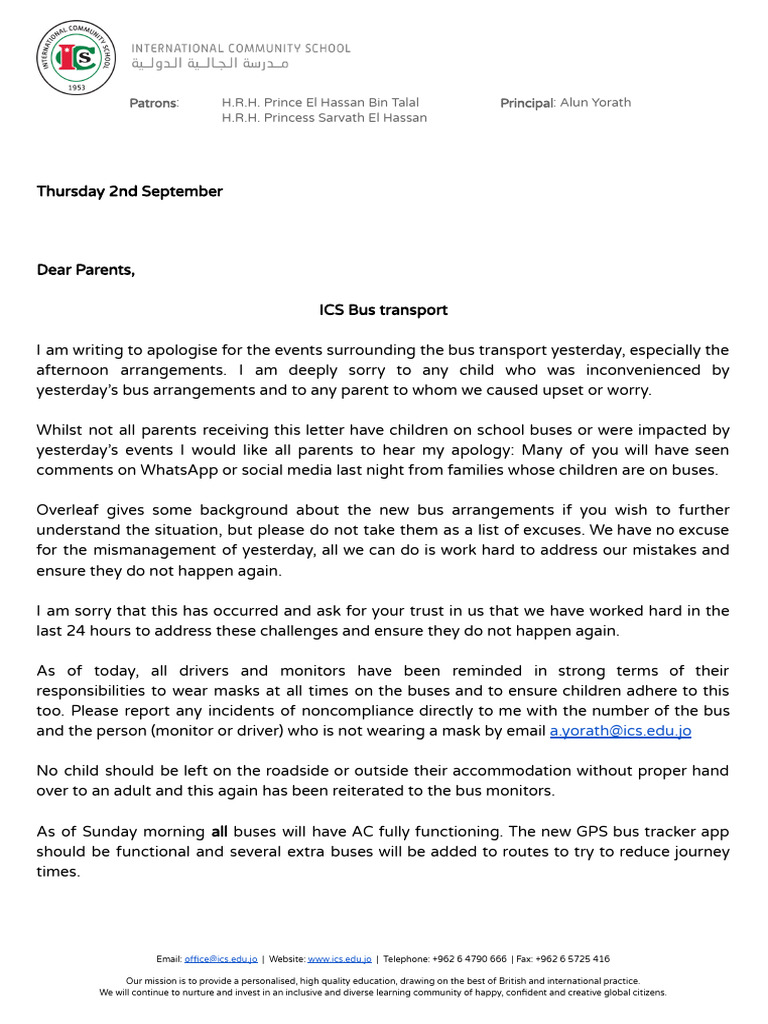 Principal+Apology+-+Bus+Transportation 2 | PDF | Bus