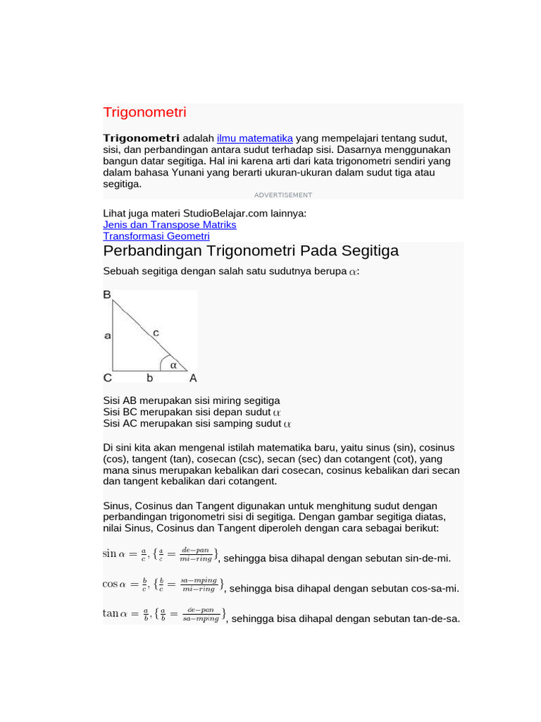 Trigonometri | PDF