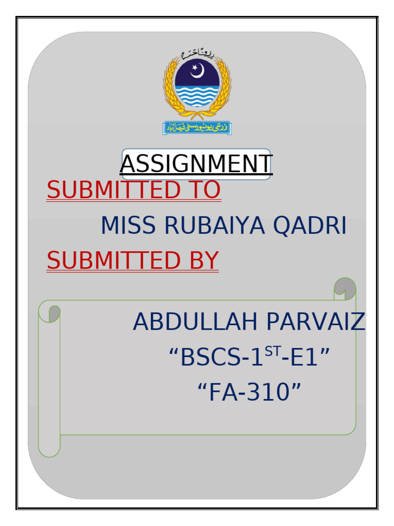 Assignment Front Page..1 | PDF