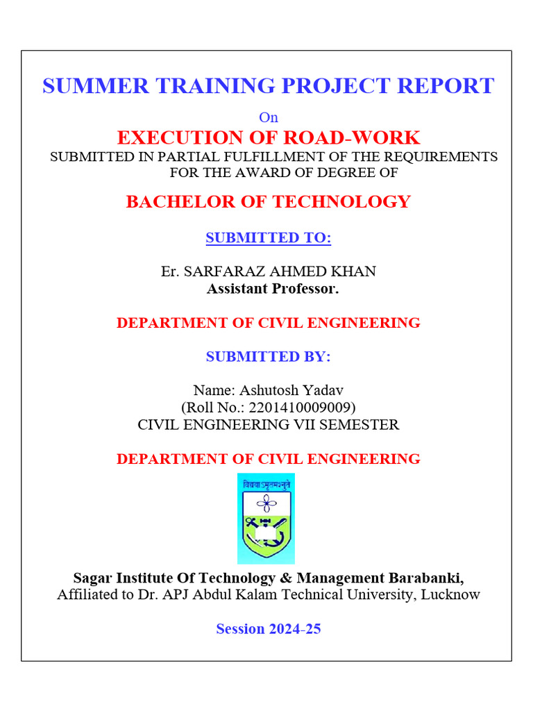 summer training report | PDF