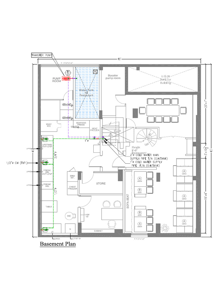 P.01_Water Supply Layout for Basement | PDF