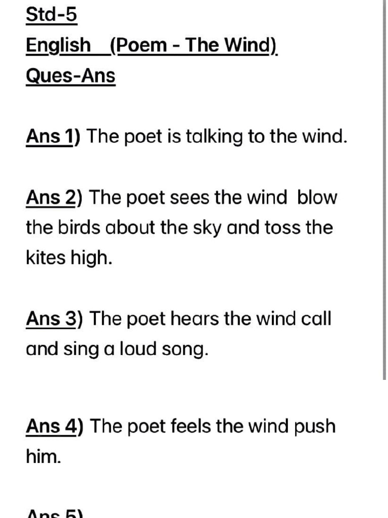 English Poem-2 (Q-A) | PDF
