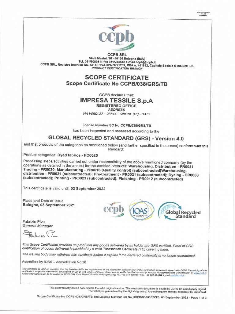 Grs Scope Cert Impres Tess | PDF