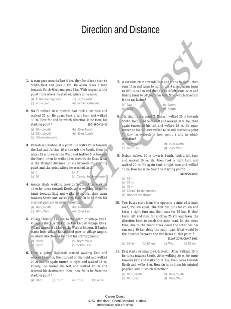 Direction and Distance | PDF | Space