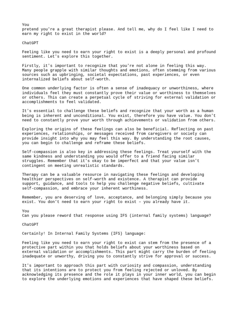 Chat GPTherapist | PDF | Self Esteem | Compassion