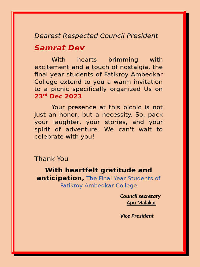 Samrat Dev Invitation | PDF