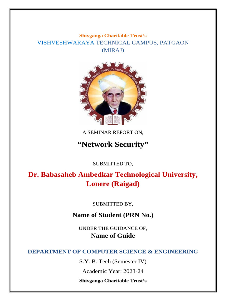 Seminar Report Front Page | PDF
