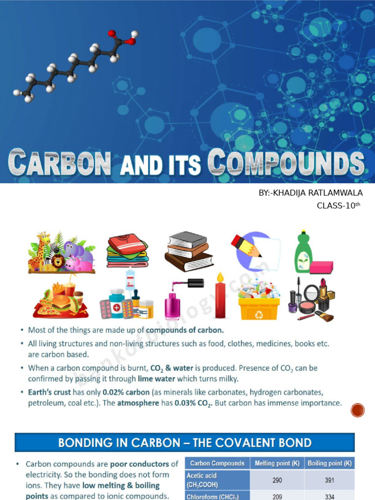 Class 10th Carbon and Its Compound | PDF