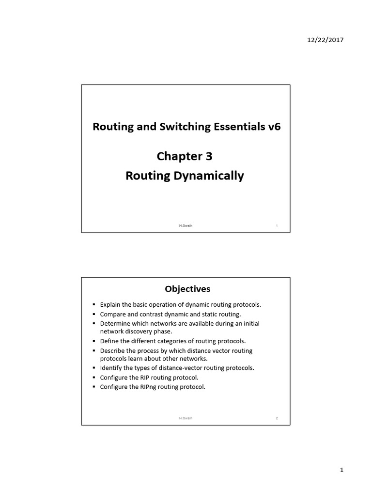 Open Chapter 3 Routing Dynamically 32 | PDF | Router (Computing) | Routing