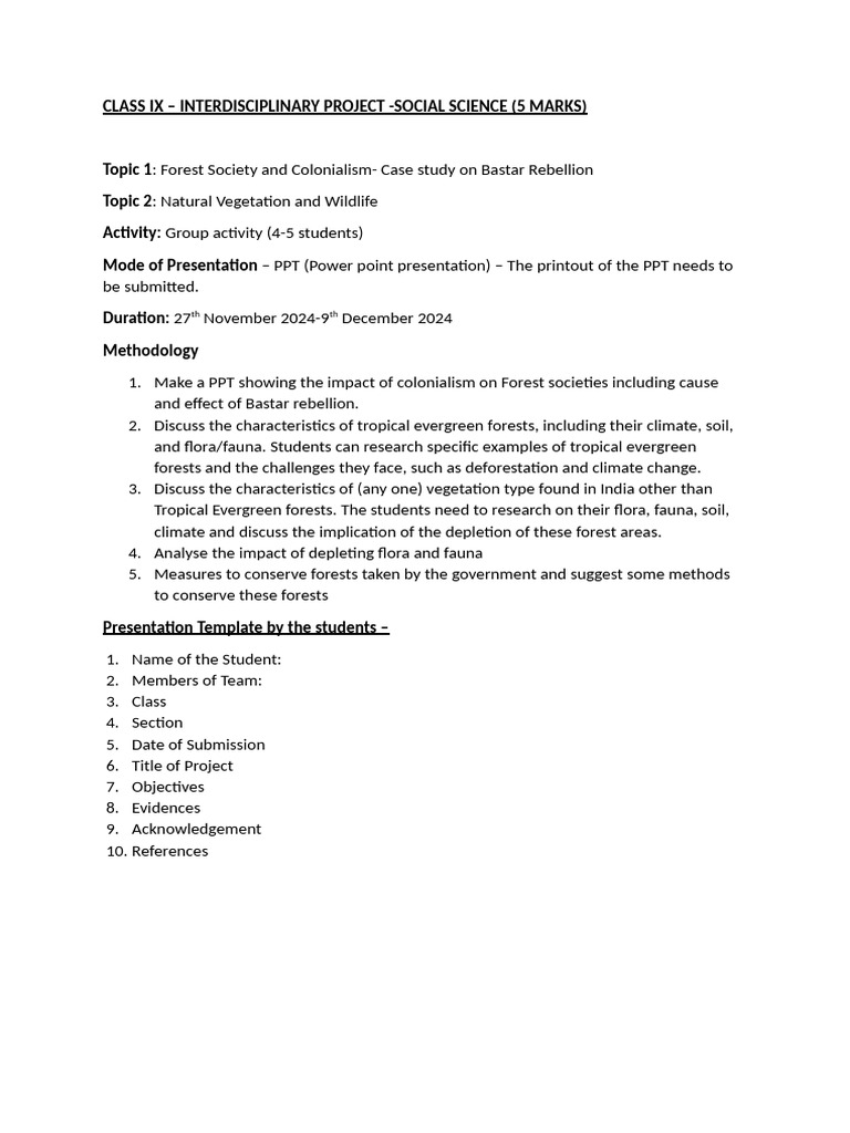 Interdisciplinary Class 9 - SST | PDF