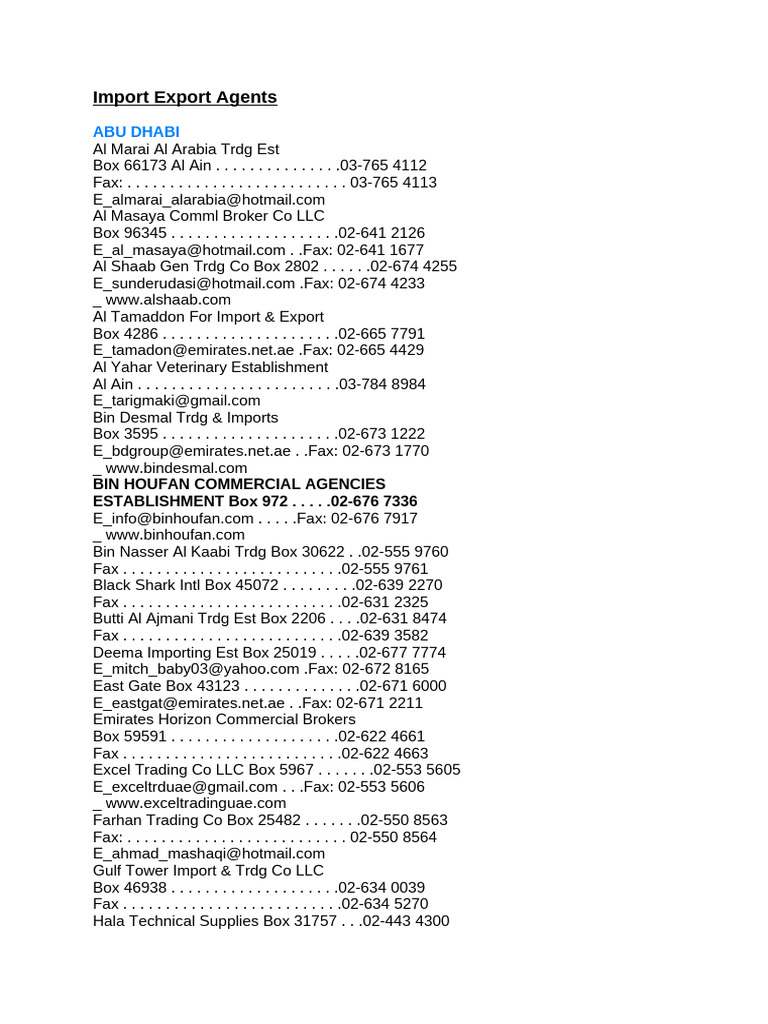 Import Export Agents(1) | PDF | Service Industries | Trade