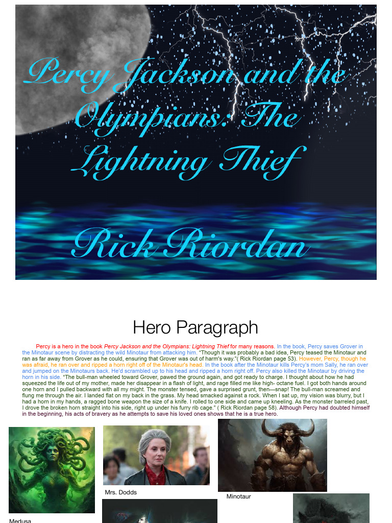 Percy Jackson Pages Project | PDF