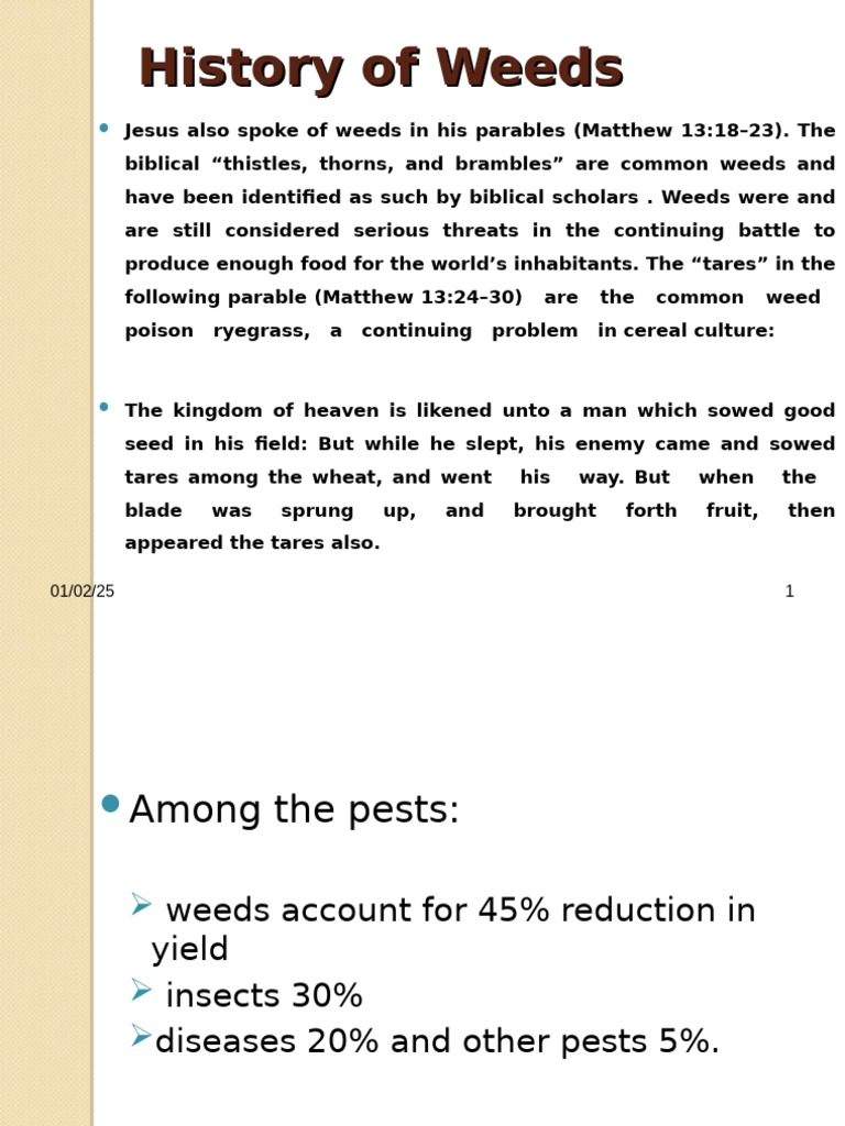 Weed Lecture PLSC Ppt. 2 | PDF | Toxicity | Weed