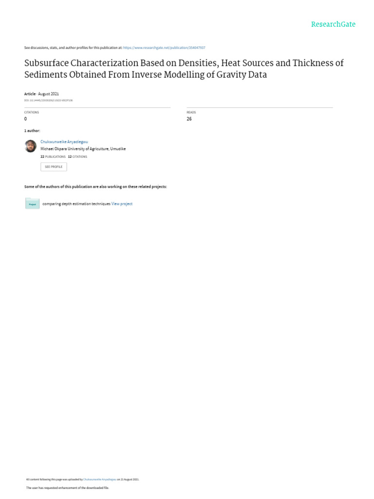 Subsurface Characterization Based On Densities, Heat Sources and ...