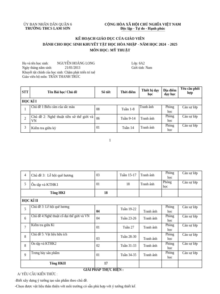 Khgdhs Hoa Nhap MT Lop6 Hoang Long | PDF